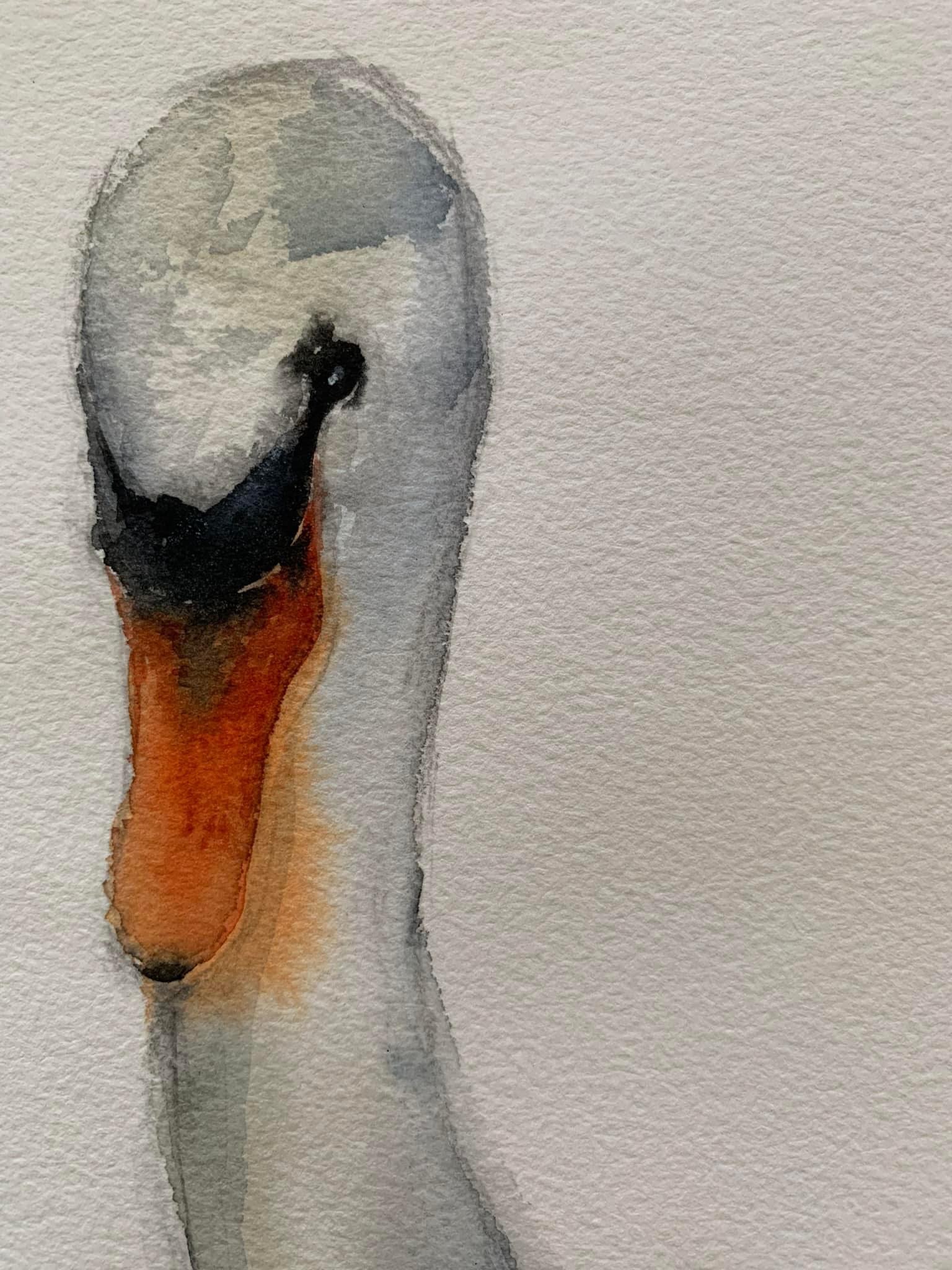 Watercolor Grey Goose - Krjanina Art